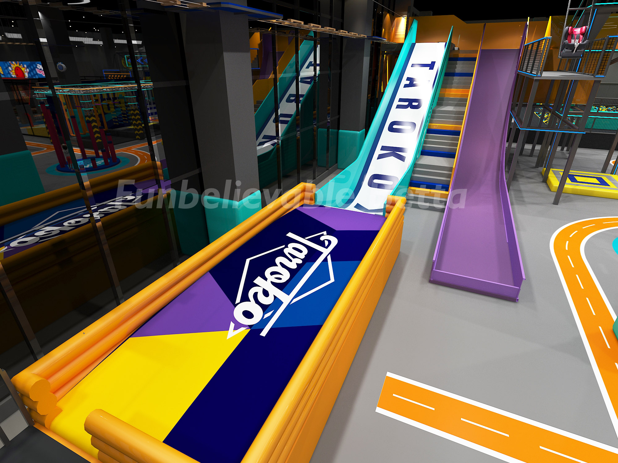 Trampoline kids Playground Indoor Jumping Trampolines Parks equipment ...